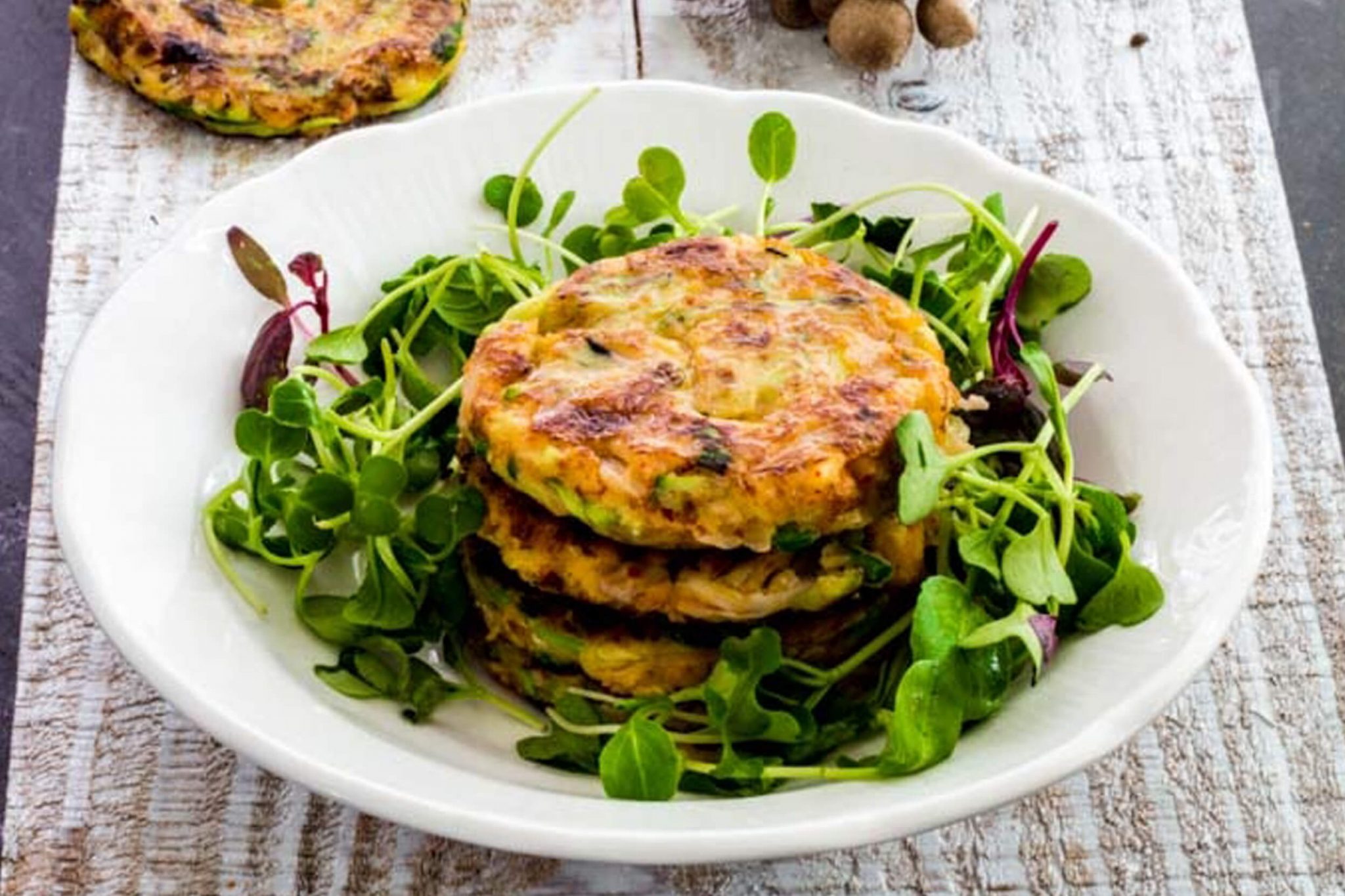 Zucchini Mushroom and Kimchi Fritters Recip | Jongga